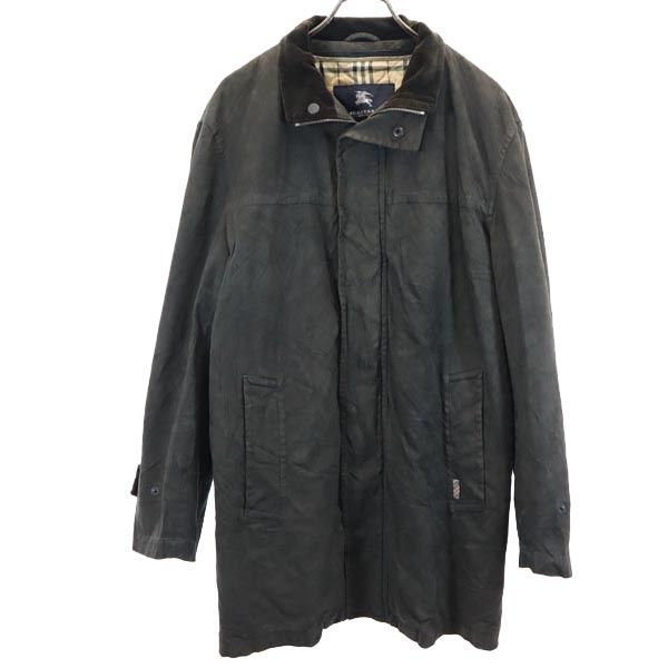 BURBERRY バーバリー 三陽商会 日本製 フェイクレザー ライナー付き コート L 黒 裏キルティング メンズ