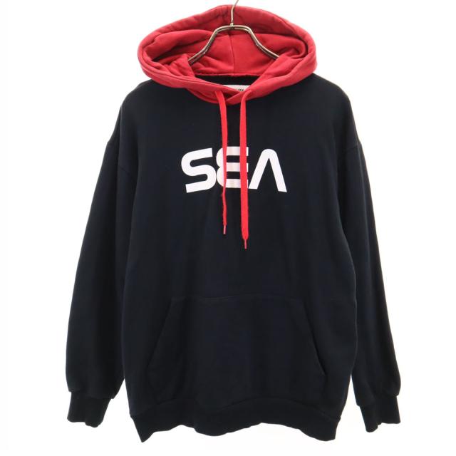 ウィンドアンドシー 長袖 スウェットパーカー M ブラック WIND AND SEA メンズ