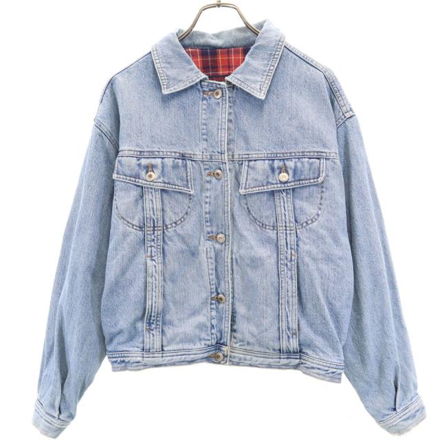 バナナリパブリック 90s USA製 オールド デニムジャケット M ブルー系 Banana Republic ジージャン トラッカー レディース