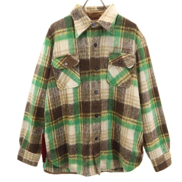 モンゴメリーワード 70s ヴィンテージ チェック柄 長袖 CPO シャツ L ベージュ 他 MONTGOMERY WARD メンズ