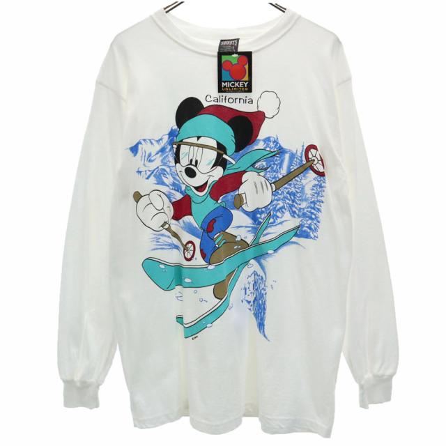 未使用 シェリーズ 90s ディズニー USA製 オールド デッドストック ミッキーマウス 長袖 Tシャツ L SHERRY’S ロンT タグ付き メンズ