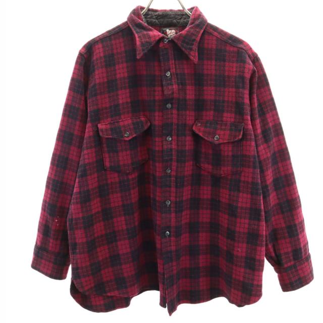 ウールリッチ 50s ヴィンテージ チェック柄 長袖 シャツ 18 ワインレッド系 WOOLRICH メンズ