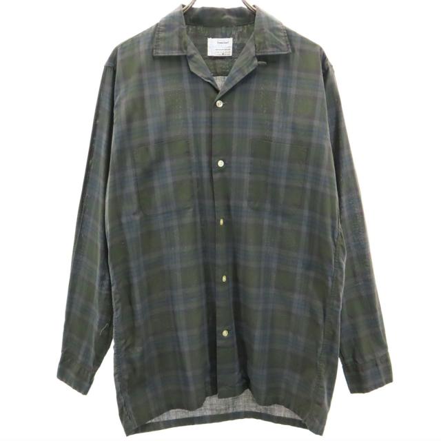 ペニーズ 60s タウンクラフト ヴィンテージ 開襟 オープンカラー チェック柄 長袖 オープンカラーシャツ M PENNEYS メンズ