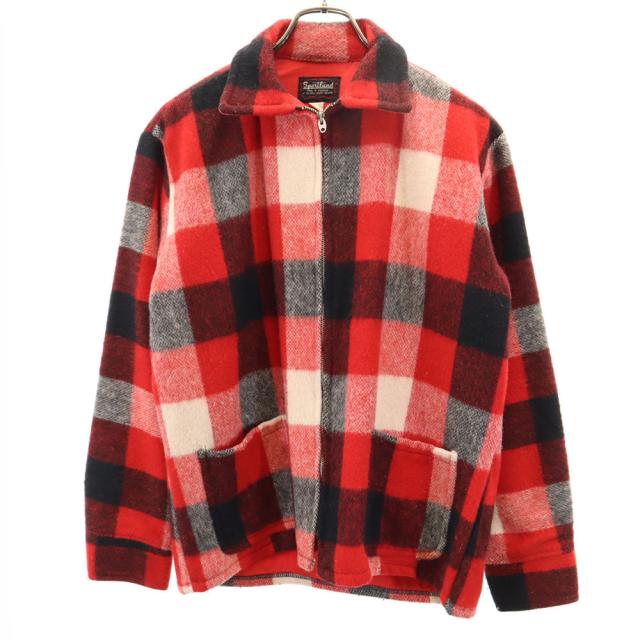 sportland 50s 60s ヴィンテージ ギンガムチェック柄 ジップジャケット 赤系 メンズ