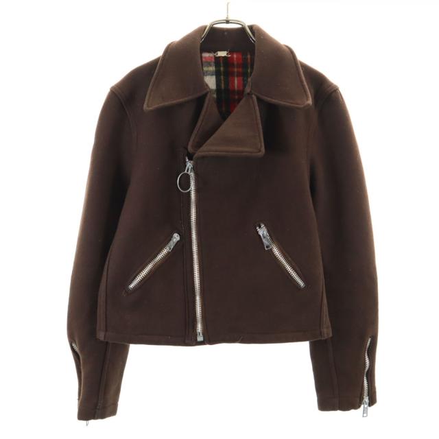 ヴィンテージ 70s メルトン ダブルライダースジャケット ブラウン VINTAGE レディース