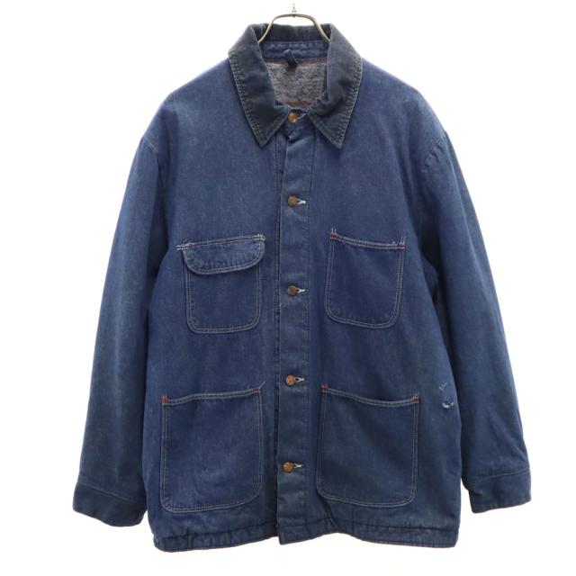 ブルーベル 60s 70s ヴィンテージ ラングラー デニム カバーオール 46 インディゴブルー BLUE BELL 裏ブランケット ジャケット メンズ