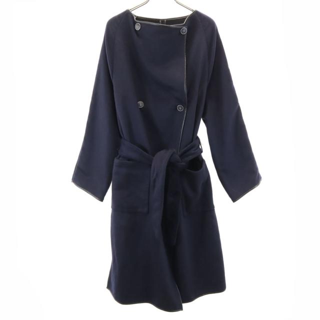 スリウム 長袖 気持ちを込めたリバーシブル ウールコート 38 ネイビー系 THURIUM レディース