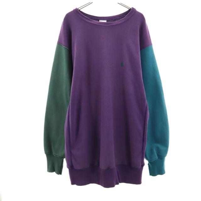 チャンピオン 90s リバースウィーブ USA製 オールド 刺繍タグ クレイジーパターン 長袖 スウェット トレーナー Champion 裏起毛 メンズ