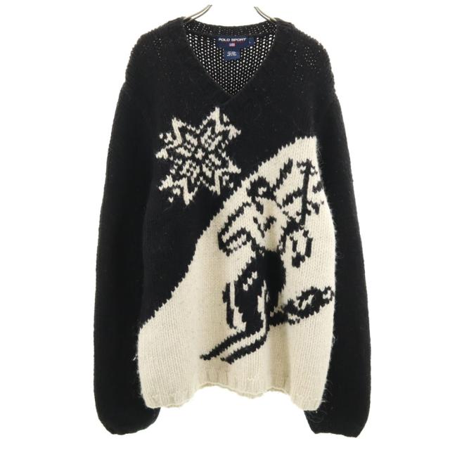 ポロスポーツラルフローレン ウールブレンド ハンドニット 長袖 Vネック セーター L POLO SPORT RALPH LAUREN ハンドニット メンズ