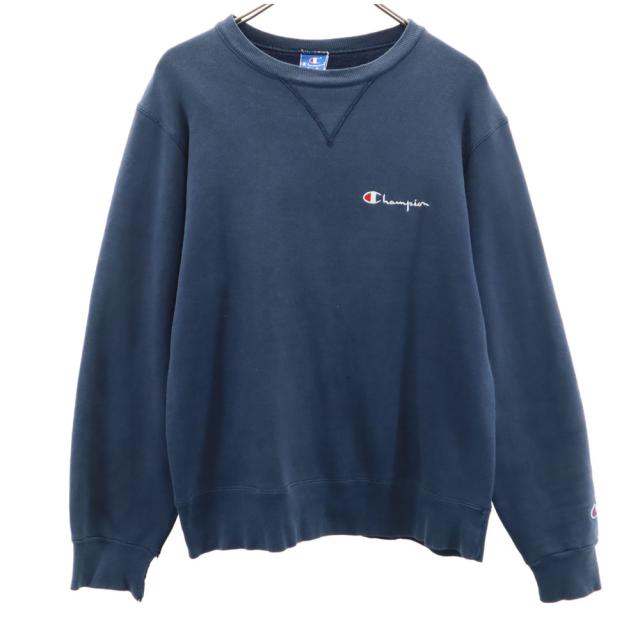 チャンピオン 90s USA製 オールド 青タグ 長袖 スウェット トレーナー M ネイビー Champion 裏起毛 メンズ