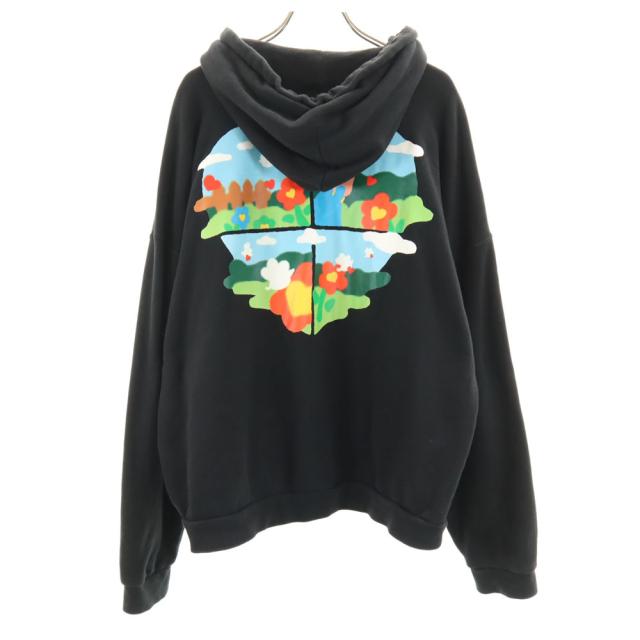 アディダス × メルティングサッドネス コラボ トレフォイルロゴ バックプリント 長袖 スウェットパーカー adidas メンズ