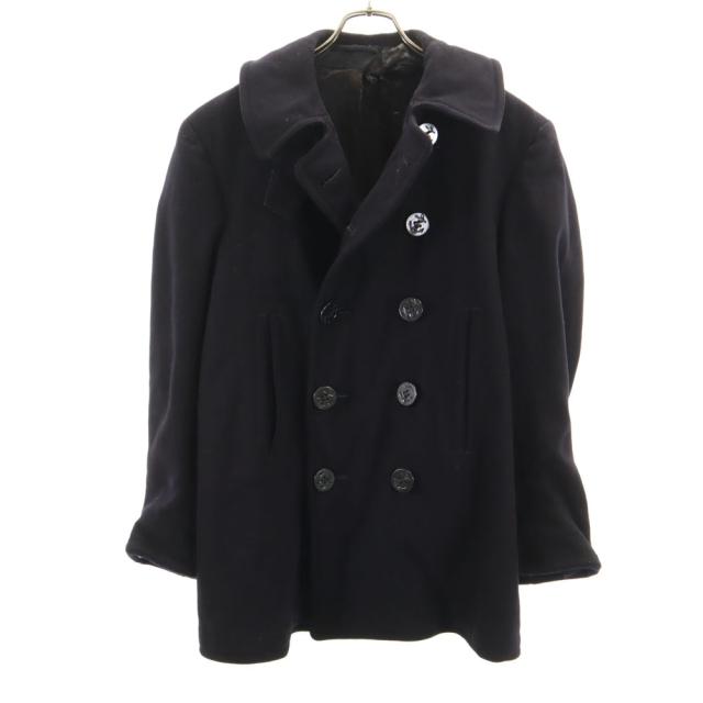 アメリカ海軍 40s 10ボタン ヴィンテージ NAVAL CLOTHING FACTORY メルトン ピーコート 38 ブラック系 US NAVY メンズ