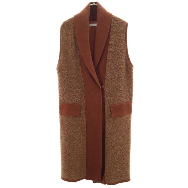 ダーマ ウールブレンド ボア ロング ベスト 9AR ブラウン DAMA レディース