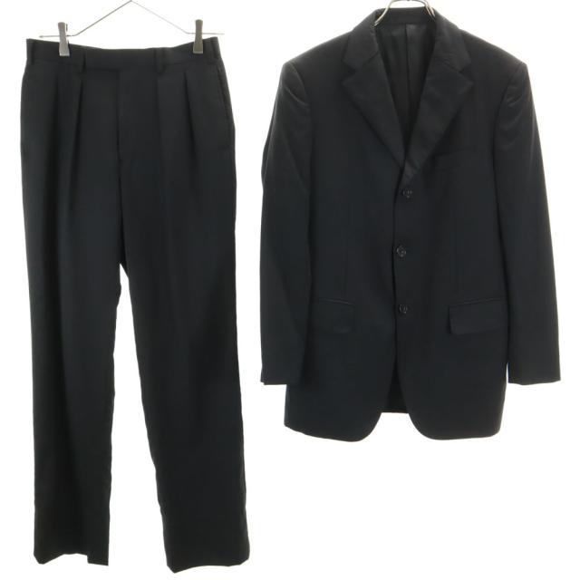 バーバリーブラックレーベル 三陽商会 日本製 ウール スーツ 上下セットアップ 36R ブラック BURBERRY BLACK LABEL メンズ