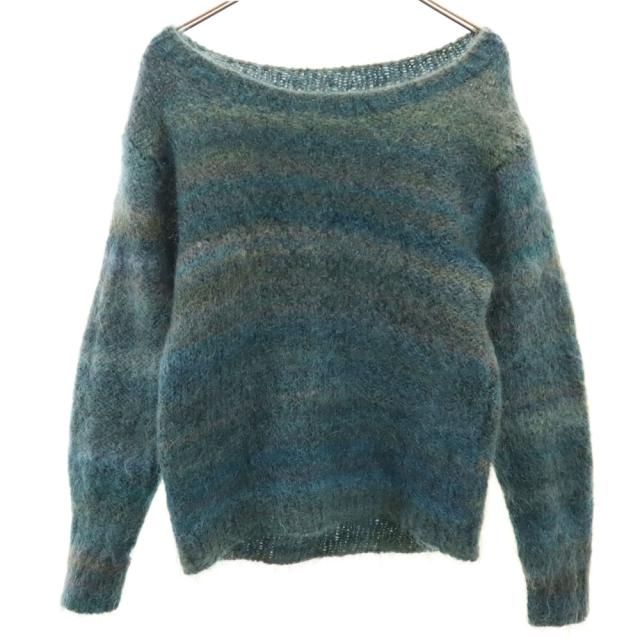 ヴィンテージ 60s 70s 長袖 モヘア ニット グリーン VINTAGE セーター メンズ