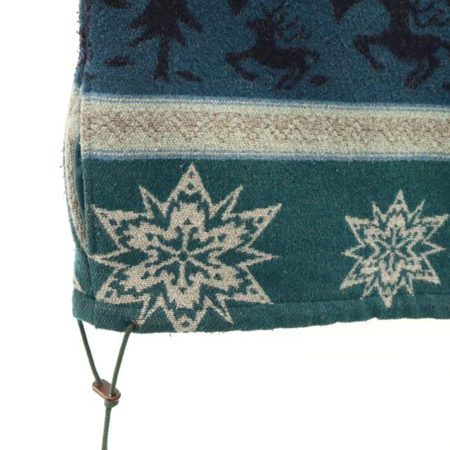 エルエルビーン 80s ヴィンテージ ネイティブ柄 ハーフジップ ウールジャケット グリーン 他 L.L.Bean ブランケットジャケット メンズ