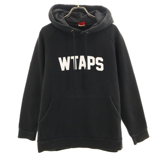 ダブルタップス 長袖 スウェットパーカー S ブラック WTAPS 裏起毛 メンズ