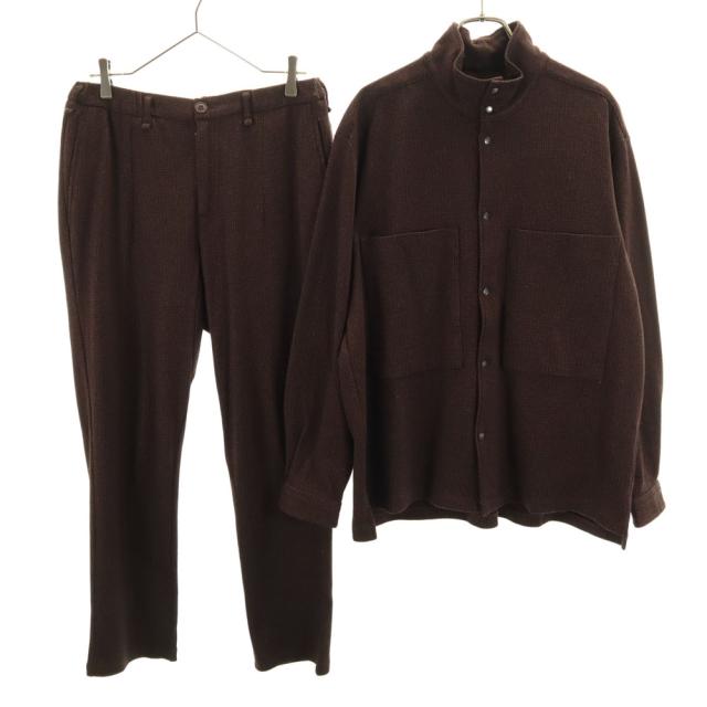 カーリーアンドシーオー 日本製 長袖 シャツ 上下セットアップ 2 ブラウン CURLY&Co メンズ