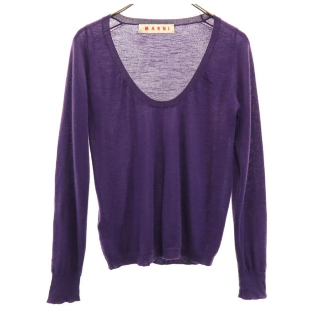 マルニ イタリア製 カシミヤ100％ 長袖 ニット 40 パープル MARNI セーター レディース