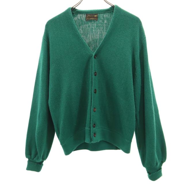 ジェーシーペニー 70s ヴィンテージ 長袖 アクリル カーディガン M グリーン JC PENNEY メンズ