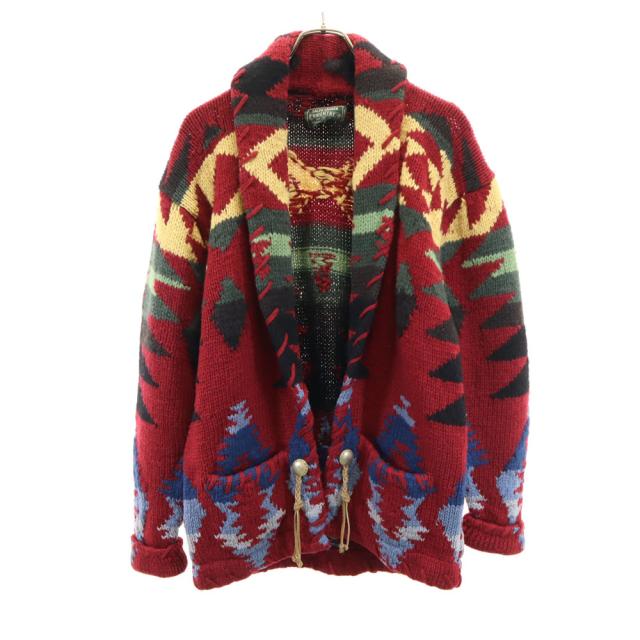 ラルフローレンカントリー 90s ポロカントリー ネイティヴ オールド 長袖 ショールカラー カーディガン RALPH LAUREN COUNTRY メンズ