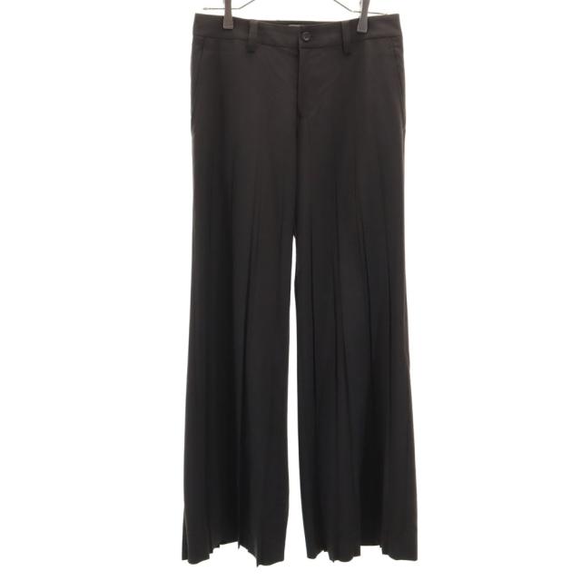 イッセイミヤケフェット 日本製 プリーツ フレアパンツ 3 ブラウン ISSEY MIYAKE FETE レディース