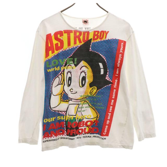 手塚プロダクション 80s 90s オールド 日本製 シングルステッチ 長袖 鉄腕アトム カットソー ホワイト ブランド名 手塚治虫 メンズ