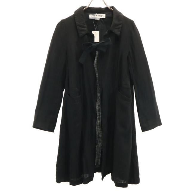 コムデギャルソンコムデギャルソン 2012年 日本製 RK-J035 リネン コート M ブラック Comme des Garcons Comme des Garcons レディース