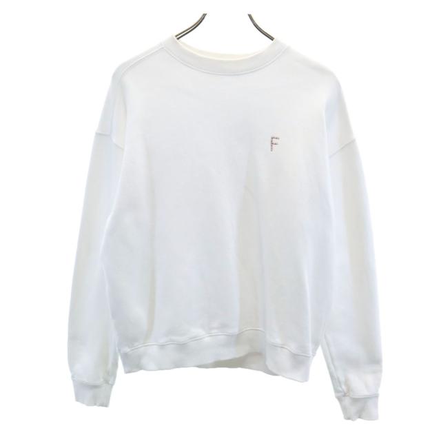 FUTUR フューチャー ポルトガル製 バック刺繍 長袖 スウェット トレーナー S ホワイト メンズ
