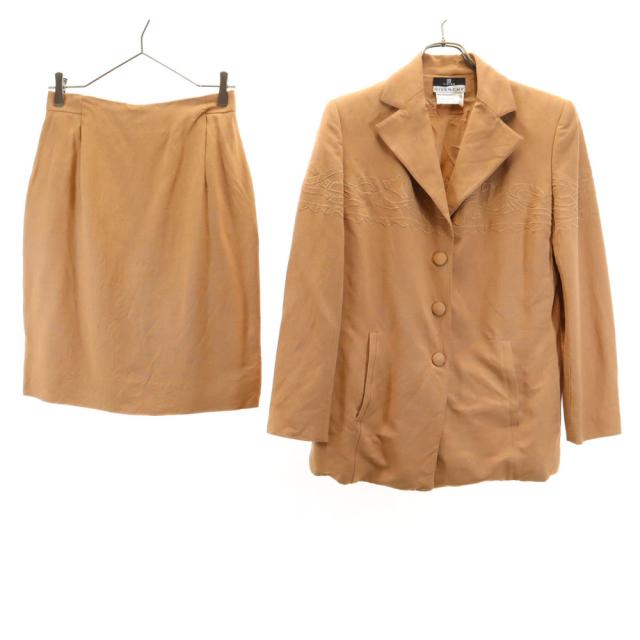 GIVENCHY ジバンシィ フランス製 スカートスーツ 上下セットアップ 40 ダークベージュ レディース