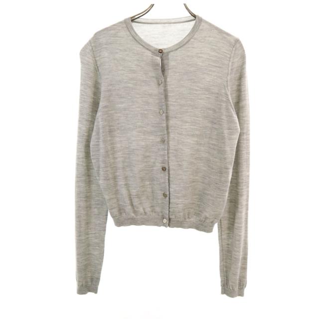 GUCCI グッチ イタリア製 ウールブレンド 長袖 カーディガン グレー レディース