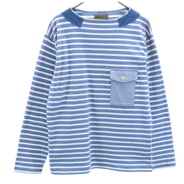 Nigel Cabourn ナイジェルケーボン 日本製 ボーダー柄 長袖 カットソー 50 ブルー メンズ