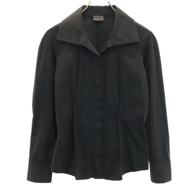 FENDI フェンディ イタリア製 長袖 コットンシャツ 42 ブラック レディース