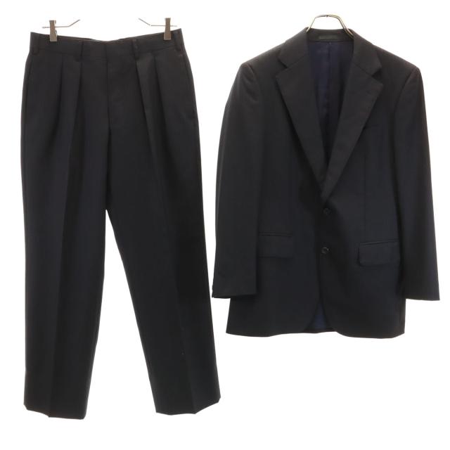 BURBERRY LONDON バーバリーロンドン 日本製 ヘリンボーン スーツ 上下セットアップ A5 ブラック 三陽商会 メンズ