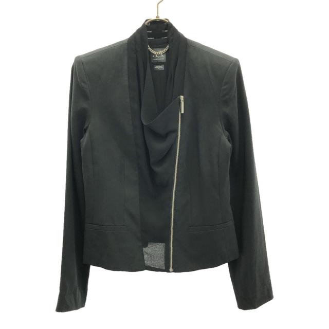 ARMANI EXCHANGE アルマーニ エクスチェンジ ノーカラー ジップジャケット S/P ブラック レディース