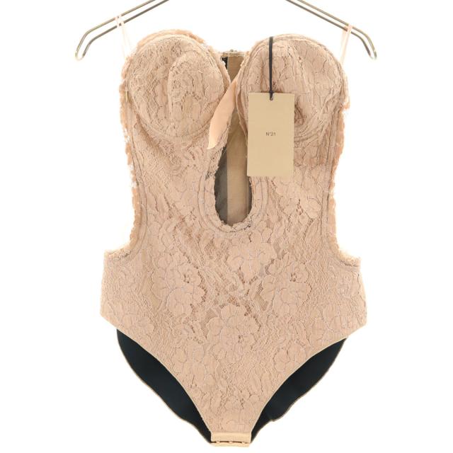 未使用 N°21 ヌメロ ヴェントゥーノ イタリア製 ノースリーブ ボディスーツ ビスチェ 40 ライトブルー レディース