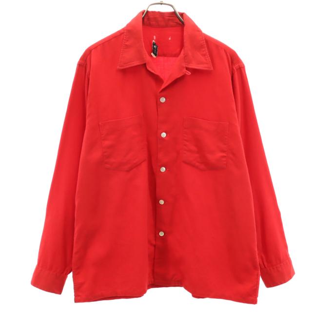 DAYTON’S デイトンズ 50s ヴィンテージ 長袖 オープンカラーシャツ レッド メンズ