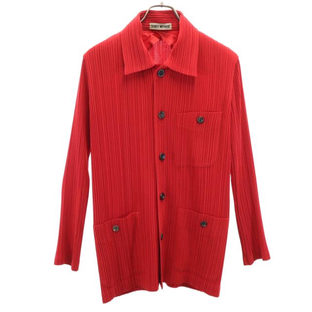 ISSEY MIYAKE イッセイミヤケ 96SS オールド 日本製 ジャケット M レッド IM61-FD925 レディース