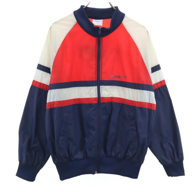 adidas アディダス 80s ヴィンテージ トレフォイルロゴ ナイロンジャケット M レッド 他 メンズ