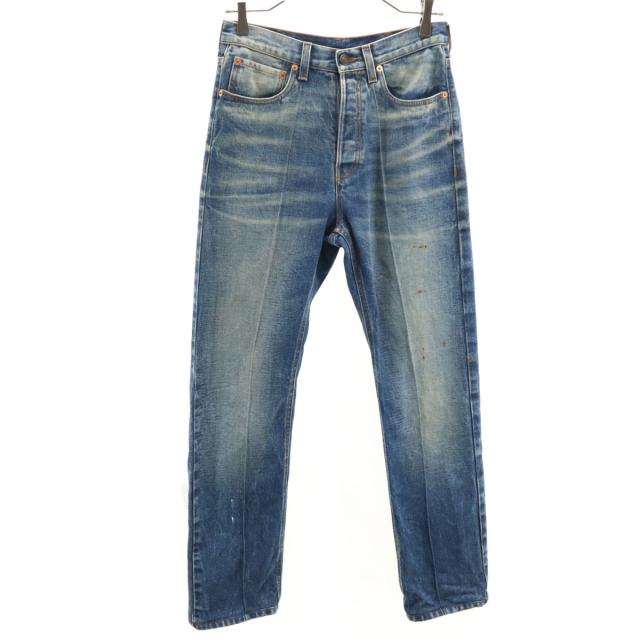 GUCCI グッチ イタリア製 ダメージ加工 デニムパンツ 26 ブラック メンズ