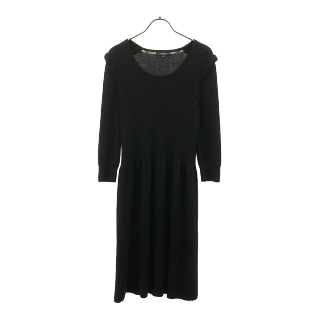 BURBERRY LONDON バーバリーロンドン 三陽商会 ウールブレンド 7分袖 ニット ワンピース 40 ブラック レディース