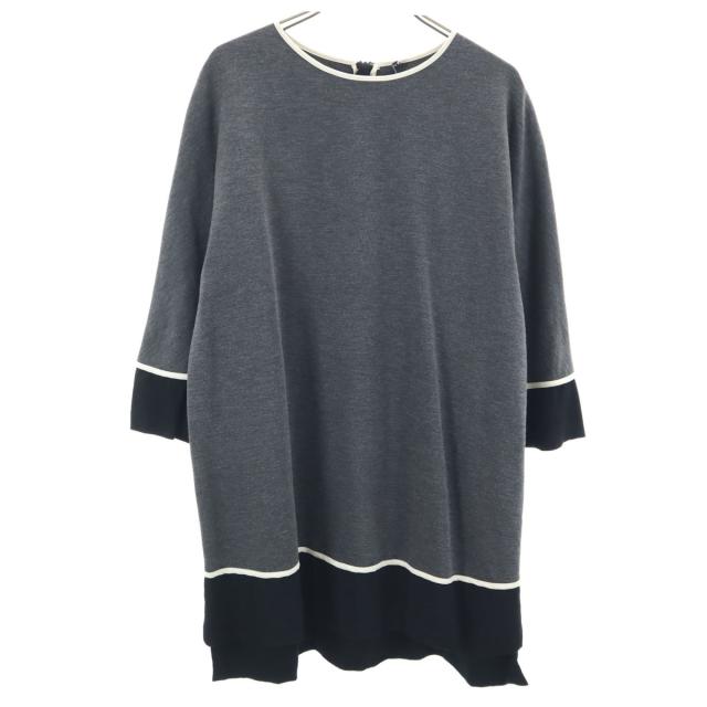 LIVIANA CONTI リビアナコンティ イタリア製 7分袖 天竺 ジャージー生地 チュニック 40 チャコールグレー レディース