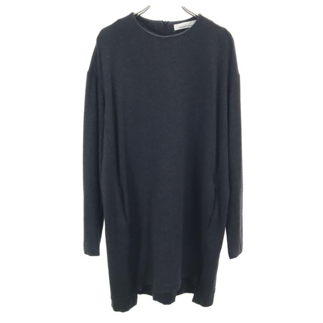 LIVIANA CONTI リビアナコンティ 長袖 天竺 ジャージー生地 チュニック 44 チャコールグレー レディース