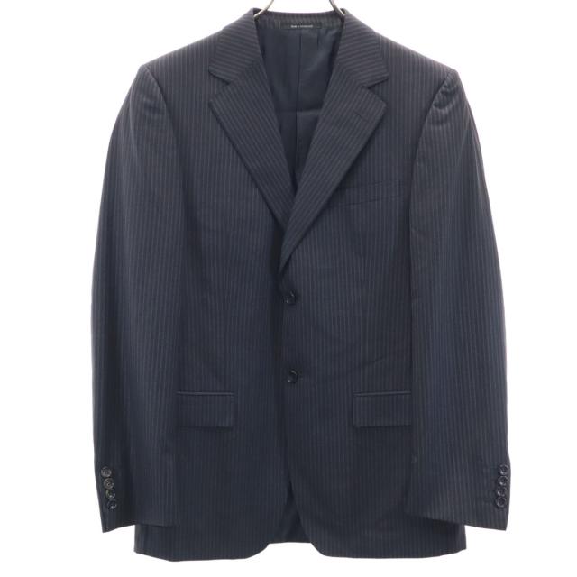GUCCI グッチ スイス製 ストライプ柄 テーラードジャケット 48 チャコール メンズ