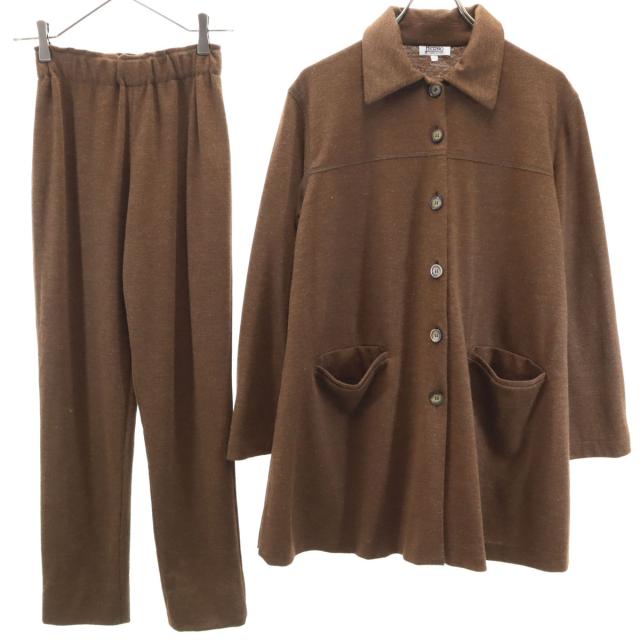 Herno ヘルノ 90s イタリア製 オールド ウールコート 上下セットアップ 42 ブラウン レディース