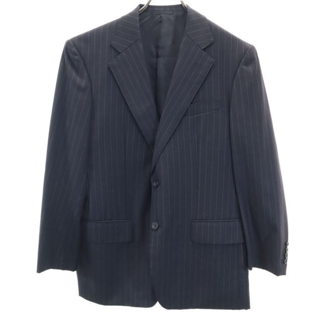 BURBERRY LONDON バーバリーロンドン 日本製 ウールブレンド ストライプ柄 テーラードジャケット 96-86-170 ブラック 三陽商会 メンズ