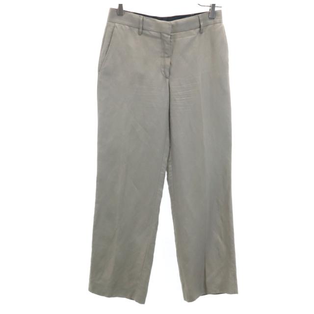 GIVENCHY ジバンシィ イタリア製 リネンブレンド スラックスパンツ 36 グレーブラウン系 レディース