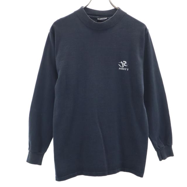 JIMMY’Z ジミーズ 90s オールド USA製 長袖 ワンポイント モックネック Tシャツ M ブラック メンズ