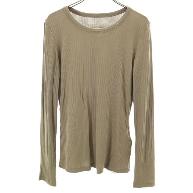 MM6 エムエムシックス 22SS イタリア製 長袖 ロゴ刺繍 カットソー S ベージュ レディース