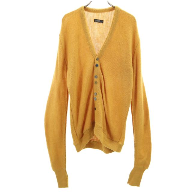 VINTAGE ヴィンテージ 70s 長袖 Vネック カーディガン マスタード ボタンリメイク メンズ